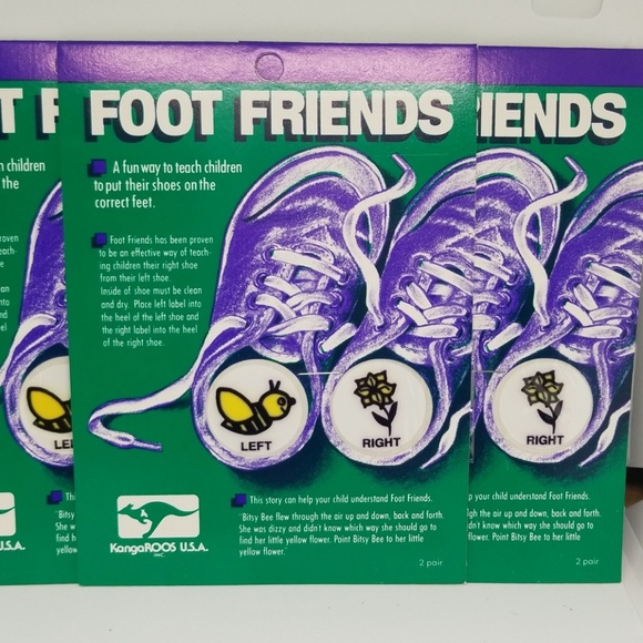 Foot Friends | Shoes | 5 Pack Education Kids Shoe Stickers Left Right ...